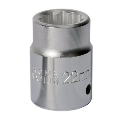 Sealey WallDrive Socket Tool 22mm 3/4" Square Drive Chrome Vanadium ...