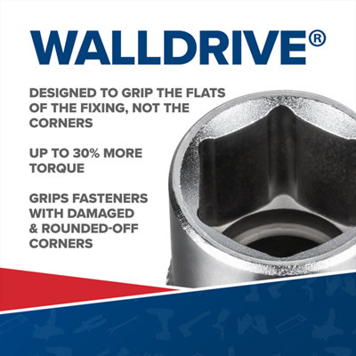 Sealey WallDrive Socket Tool 30mm 1/2" Square Drive Chrome Vanadium ...