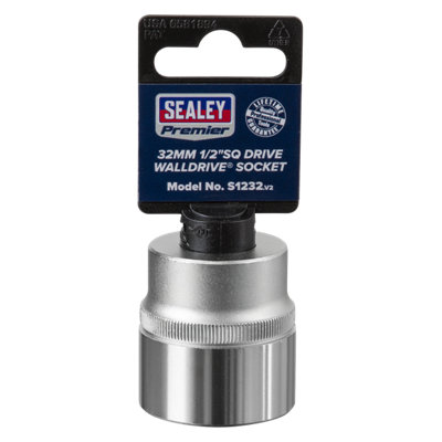 Sealey WallDrive Socket Tool 32mm 1/2" Square Drive Chrome Vanadium ...