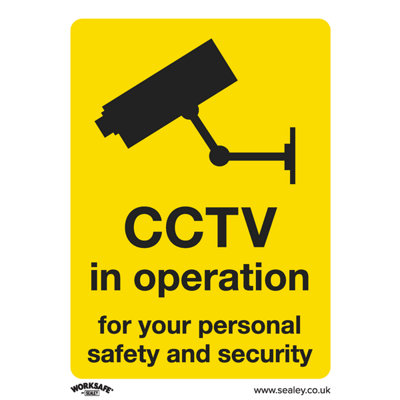 Buy Sealey Warning Safety Sign CCTV Rigid Plastic 75 x 100mm - Pack of ...