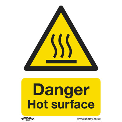 Sealey Warning Safety Sign Danger Hot Surface Rigid Plastic Pack of 10 ...