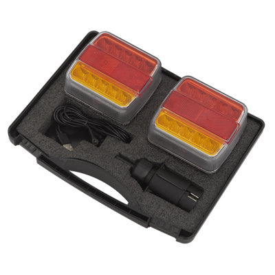 Sealey Wireless LED Trailer Tail Light Lamp Set 7-Pin EU Plug 2 Pieces ...