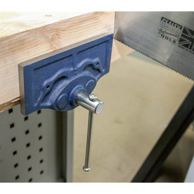 Sealey Woodworking Vice With Heavy Duty Cast Plate 175mm Jaw Width WV175I