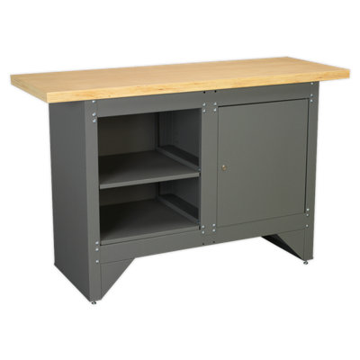 Sealey Work Bench With Cupboard Heavy Duty 250kg Capacity Steel Panels ...