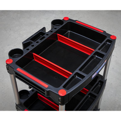 Sealey Workshop Trolley 3-Level Composite with Parts Storage CX313