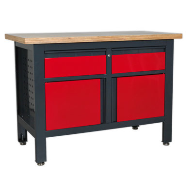 Sealey Workstation With 2 Drawers 2 Cupboards Heavy Duty 300kg Capacity ...
