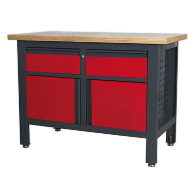 Sealey Workstation With 2 Drawers 2 Cupboards Heavy Duty 300kg Capacity ...