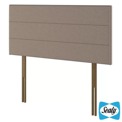 Sealy Kingston Latte Fabric Headboard Linear Stitch Design Strutted ...