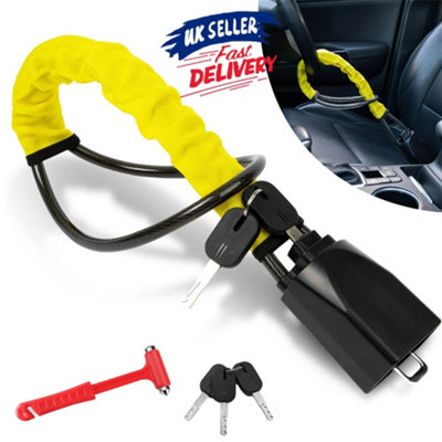 Seat Belt Lock Steering Wheel Lock Car Security Device Yellow