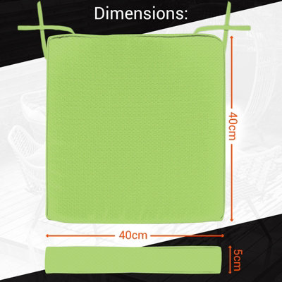 Seat Pad Chair Cushions with Ties Indoor & Outdoor Use Water-resistant ...