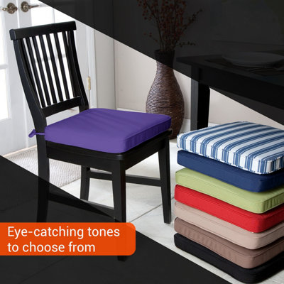 Seat Pad Chair Cushions with Ties Indoor & Outdoor Use Water-resistant ...