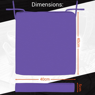 Seat Pad Chair Cushions with Ties Indoor & Outdoor Use Water-resistant ...