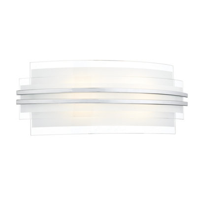 Sector Large Wall Light Frosted Glass Polished Chrome LED