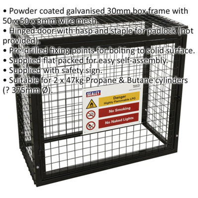 Secure Gas Cylinder Storage Cage for 2 Propane Canisters - Outdoor ...