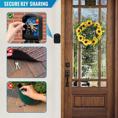 Secure Key Box Large Waterproof Outdoor Key Safe Key Box With 4 Codes ...