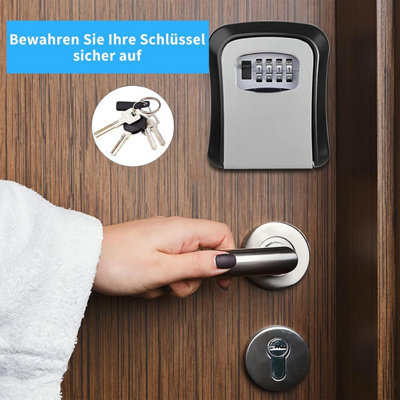 Secure Key Box, Outdoor Secure Key Box, Wall-Mounted Key Box With 4 ...