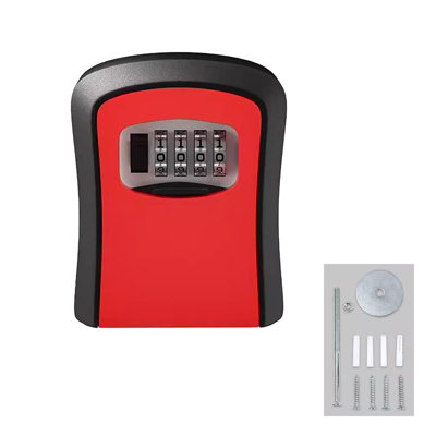 Secure Key Box, Outdoor Secure Key Box, Wall-Mounted Key Box With 4 ...