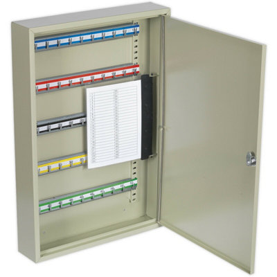 Secure Wall Mounted Locking Key Cabinet Safe for 50 Keys - Durable ...