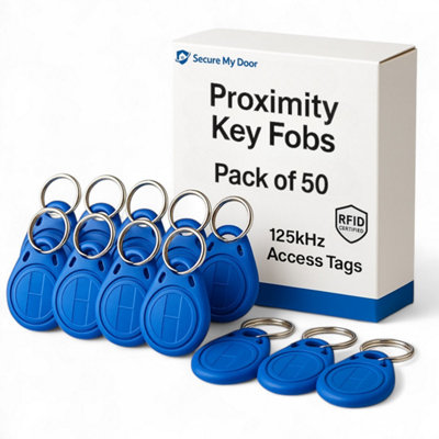 SecureMyDoor - 50x RFID Proximity Fobs in Blue - Token - Fob - Tag ...