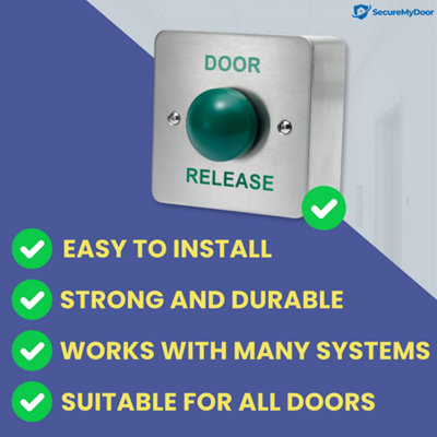 SecureMyDoor - Door Release Green Dome Button Push Press To Exit Switch ...
