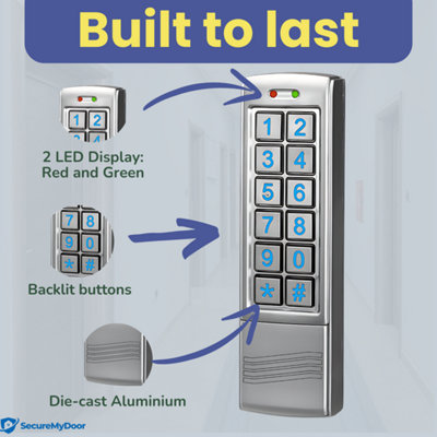 SecureMyDoor IP65 Proximity Digital Keypad for Door Entry System - Both ...