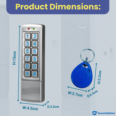SecureMyDoor IP65 Proximity Digital Keypad for Door Entry System - Both ...