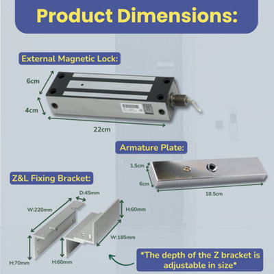SecureMyDoor IP67 External Weatherproof Maglock with Z & L Fixing ...