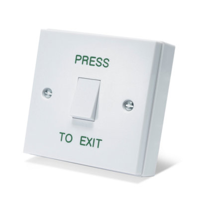 SecureMyDoor Press To Exit Button Gloss White Plastic Door Release ...