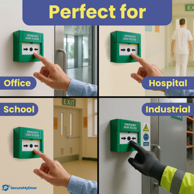 SecureMyDoor - Resettable Emergency Break Glass Call Point - Indoor Use ...