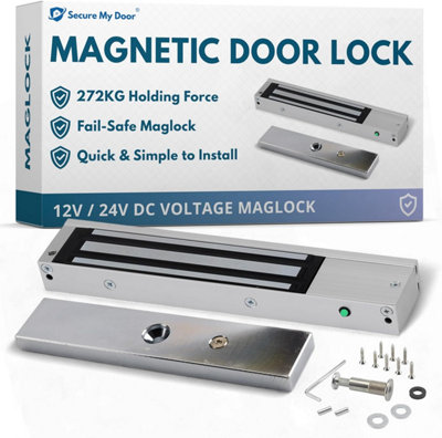 SecureMyDoor - Stainless Steel Magnetic Door Lock - Fail Safe Maglock ...
