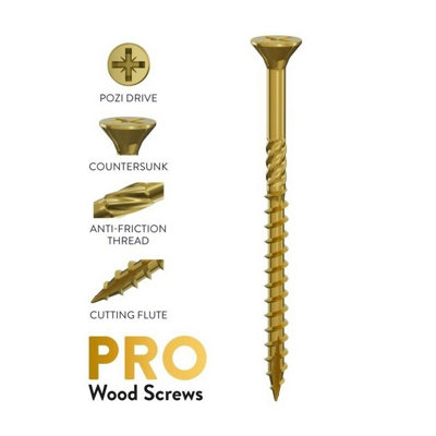 Securfix Pro Wood Screws (Pack of 725) Br (10in x 3in)