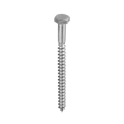 Securfix Zinc Plated Hexagon Coach Screws (Pack of 10) Silver (150mm x 8mm)