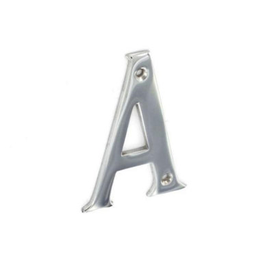 Securit A Chrome Door Letter Silver (75mm)