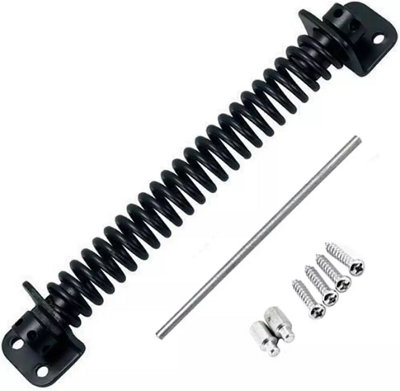 Securit Black Adjustable Spring Gate and Door Closer 250MM (10") - Black