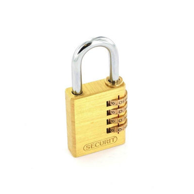 Securit Br Combination Padlock Gold/Silver (40mm) | DIY at B&Q