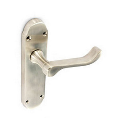 Securit Brushed Nickel Shaped Latch Handles (1 Pair) Silver (170mm ...