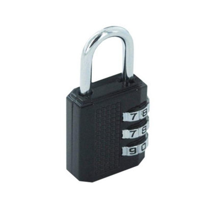Securit Combination Padlock Black/Silver (40mm) | DIY at B&Q