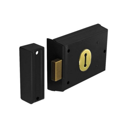 Securit Deadbolt Lock Black (100mm) | DIY at B&Q