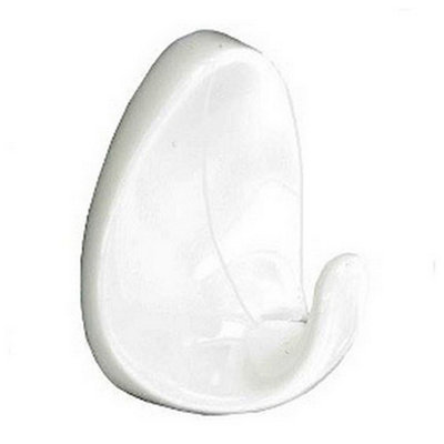 Securit Oval Self-Adhesive Hooks (Pack of 4) White (8.5 x 14.5cm) | DIY ...