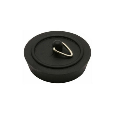Securit Rubber Bath Plug Black (One Size)