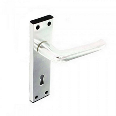 Securit Square Lock Handles (1 Pair) Silver/Black (One Size)