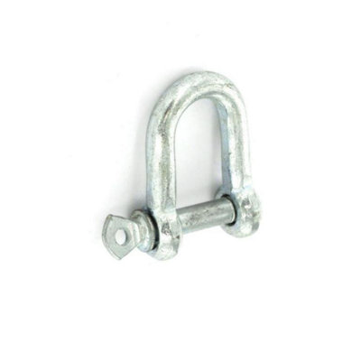 Securit Zinc Plated D Shackle Lock (Pack of 2) Silver (6mm)