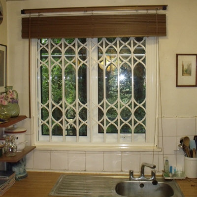 Security Direct High Security Retractable Window Grille White X Lattice ...