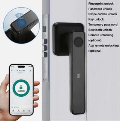 Security Electronic Smart Door Lock Handle Fingerprint Biometric ...