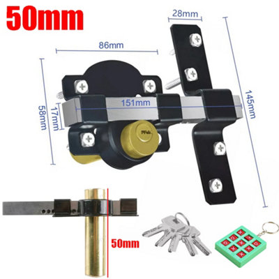 Security Garden Shed Gate Lock Long Throw Locking Double Locking 50mm