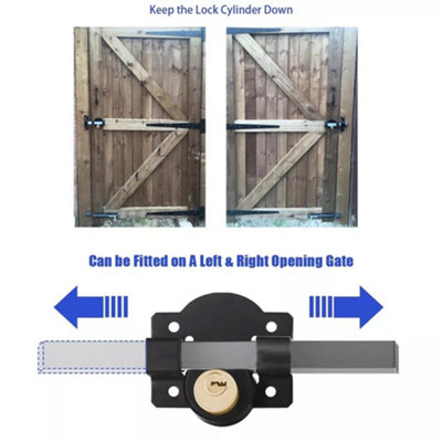 Security Garden Shed Gate Lock Long Throw Locking Double Locking 70mm