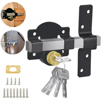 SECURITY GARDEN SHED GATE LOCK LONG THROW LOCKING DOUBLE LOCKING 70MM