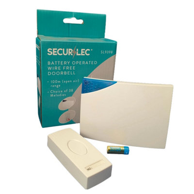 Securlec Wireless Doorbell Battery Operated 38 Tunes 100M Long Range ...