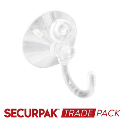Securpak Clear Suction Hook (Pack of 15) Clear (45mm) | DIY at B&Q