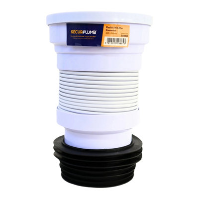 Securplumb Flexible Toilet Pan Connector White/Black (200mm - 350mm)